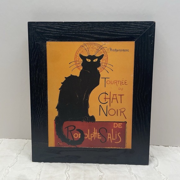 Art | Vintage Le Chat Noir Black Cat Wall Art Plaque Print France Decor ...